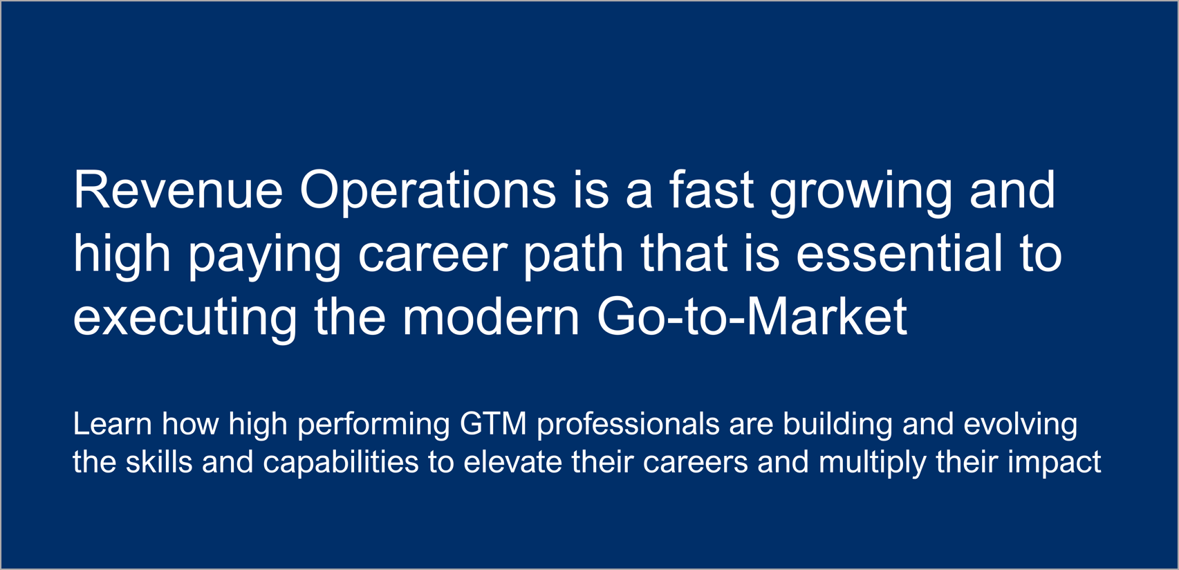 The Revenue Operations Career Path
